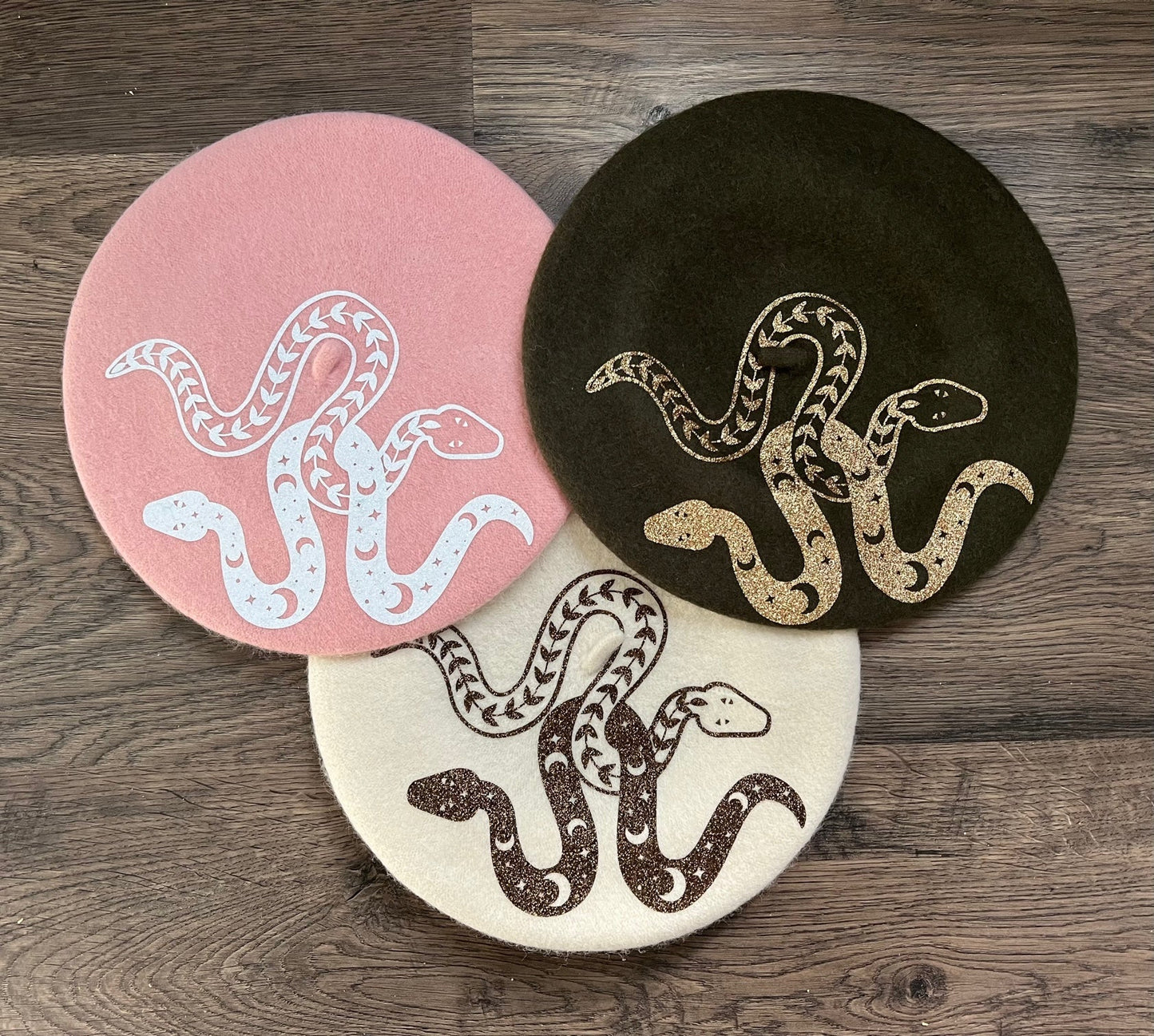 Fox & Fable - Vegan Beret - Celestial Snakes – Vintage Horrors